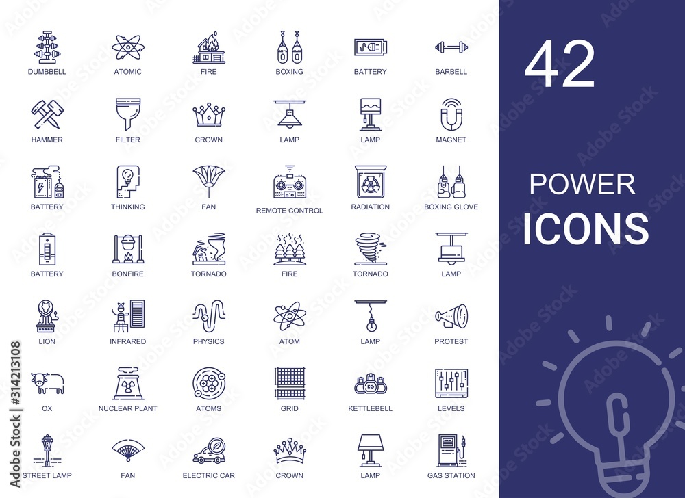 power icons set Stock Vector | Adobe Stock