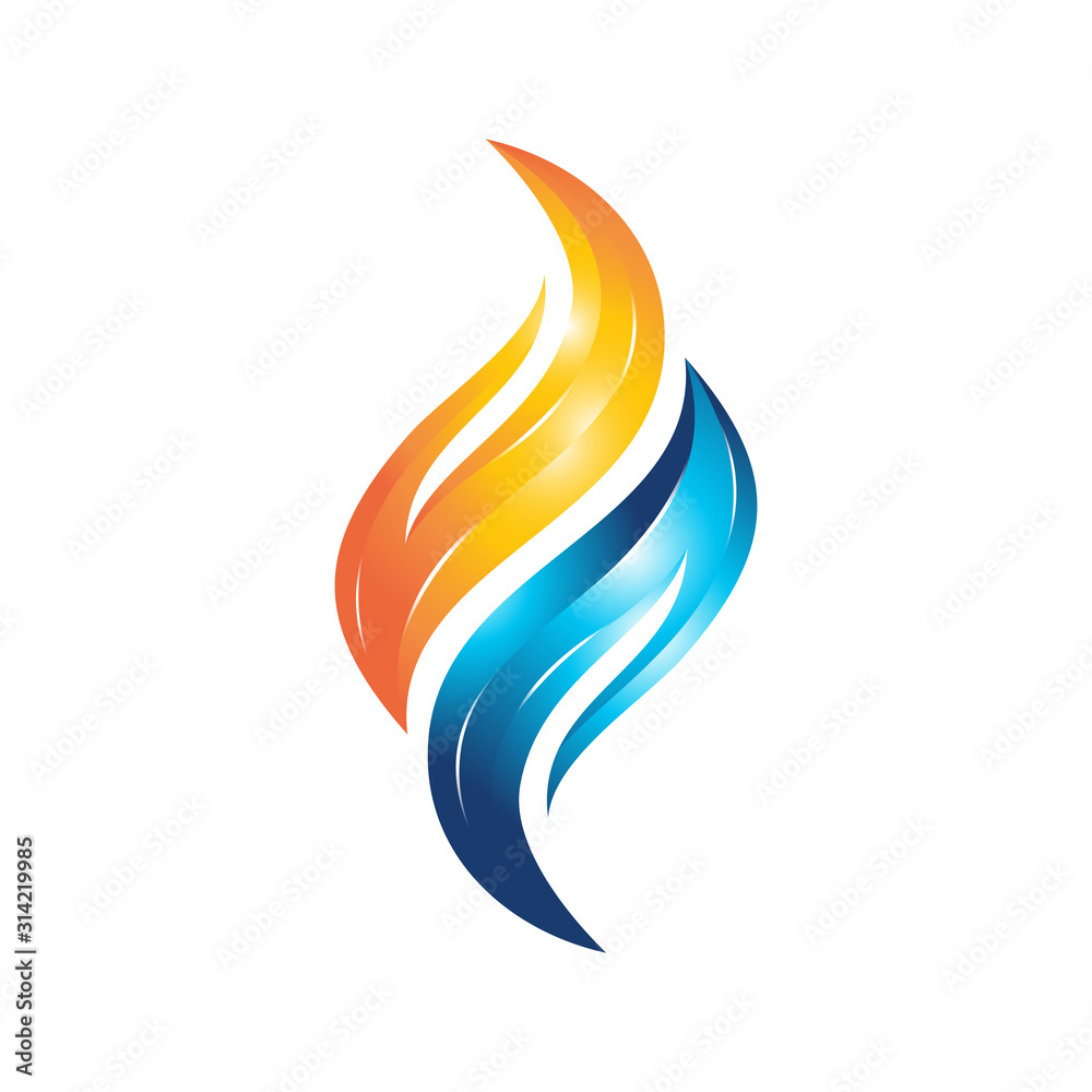 colorful flame water vector logo template Stock Vector | Adobe Stock