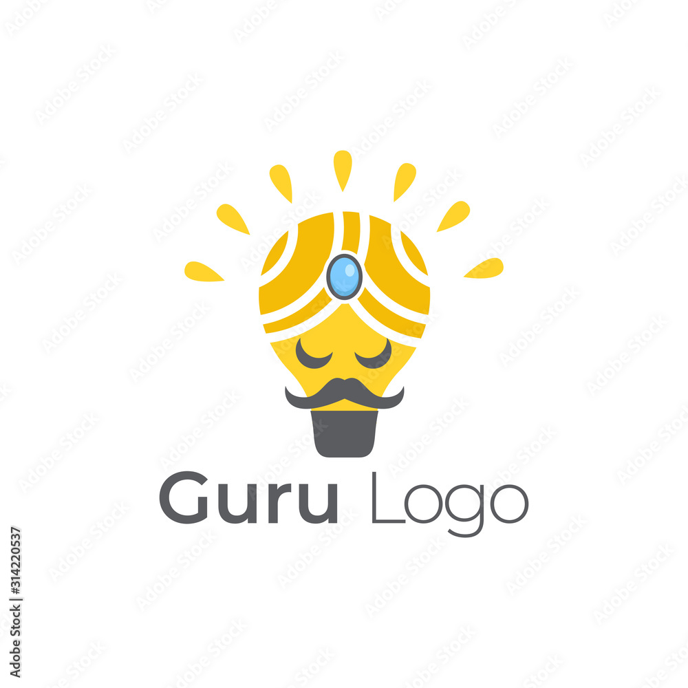 Guru Logo Icon Designs Vector Stock Stock Vector | Adobe Stock