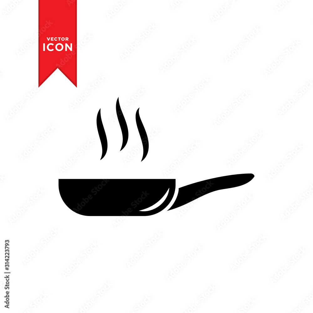 Pan icon vector. Pan cooking symbol illustration. Flat design style ...