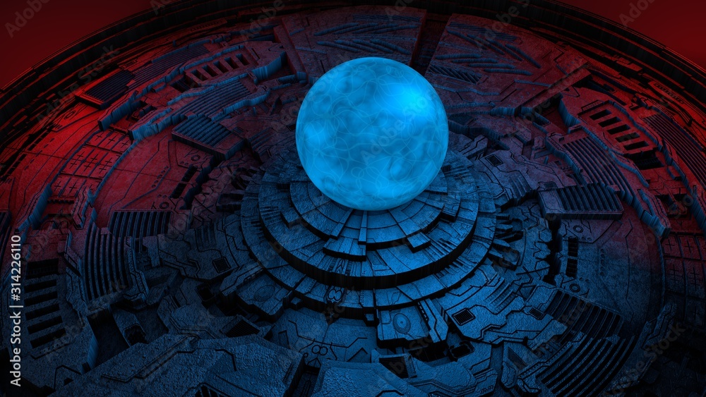 Future reading. Magic glowing crystal ball. The seance. Divine magic on ...