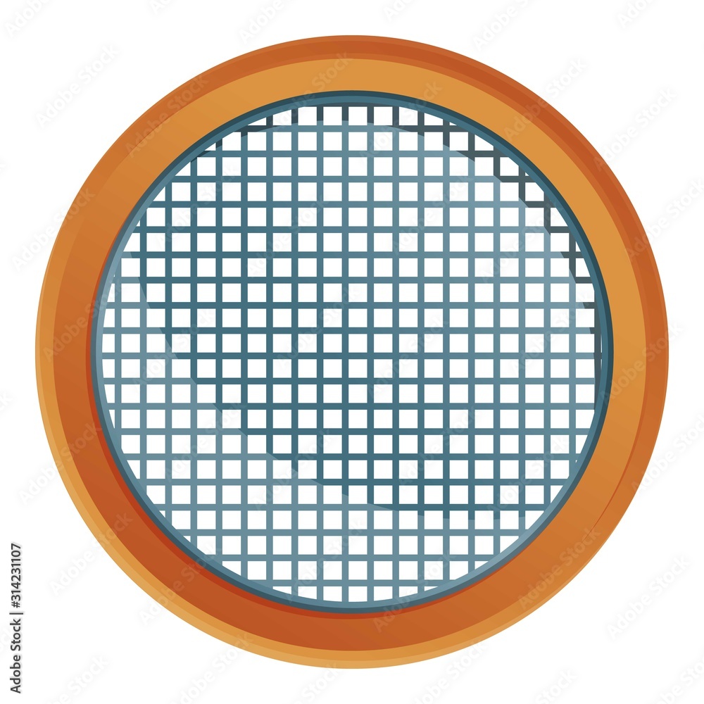 Top view sieve icon. Cartoon of top view sieve vector icon for web ...