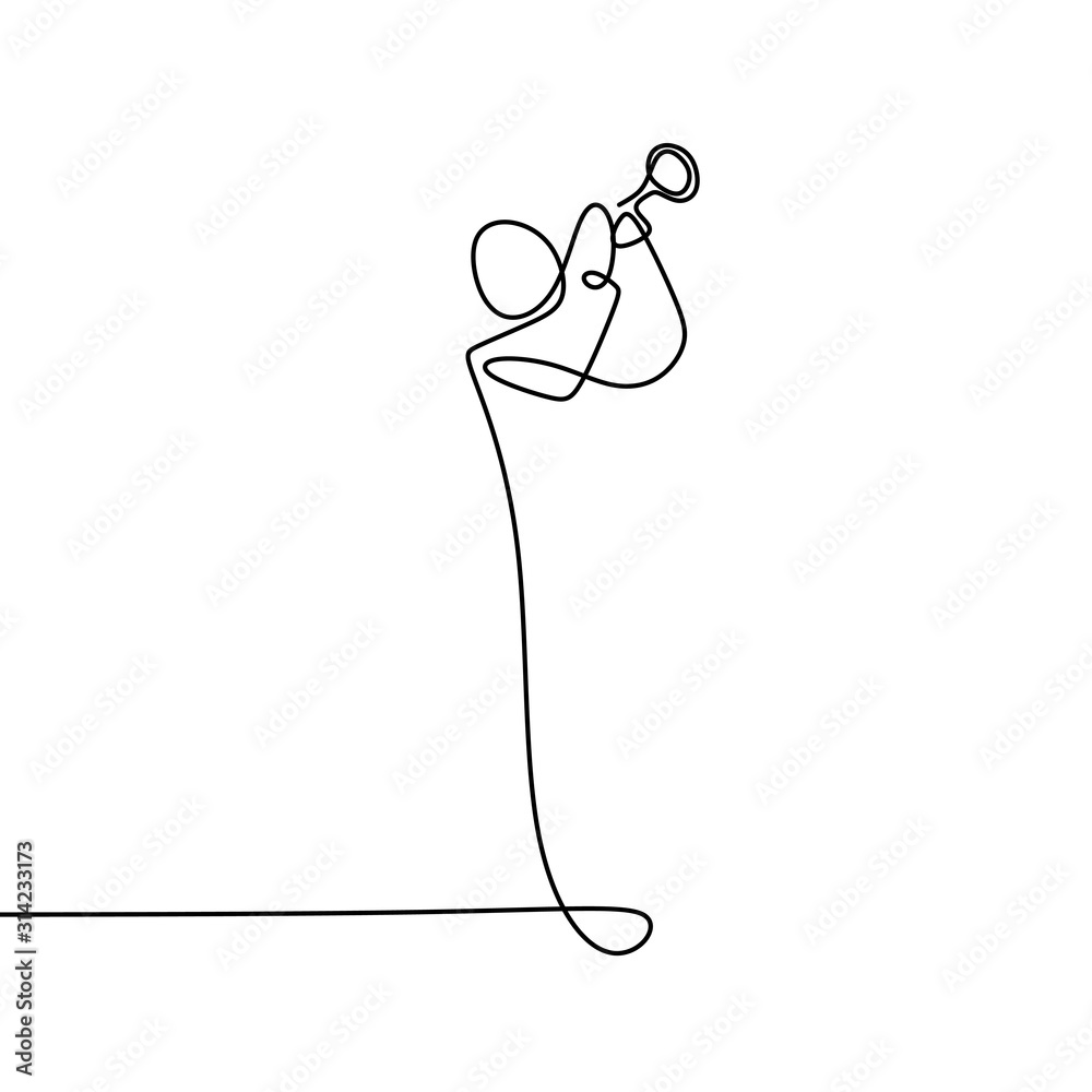 continuous line drawing of jazz music. Stock Vector | Adobe Stock