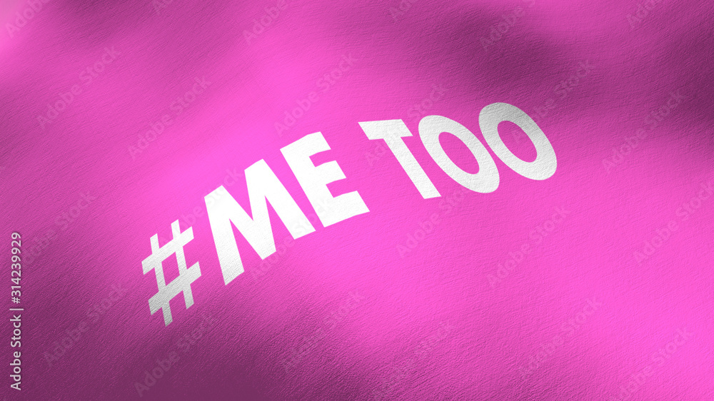 Metoo hashtag waving flag. Seamless cgi animation highly detailed ...