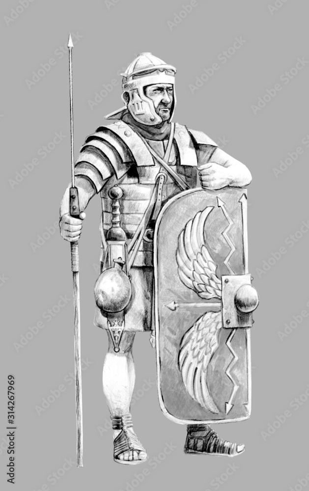 Roman Legionary Soldier Drawing