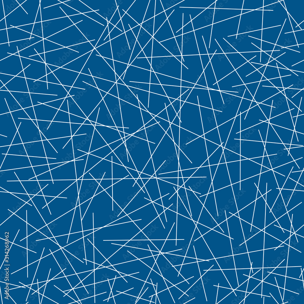 Seamless pattern of random simple lines, white abstract geometric ...
