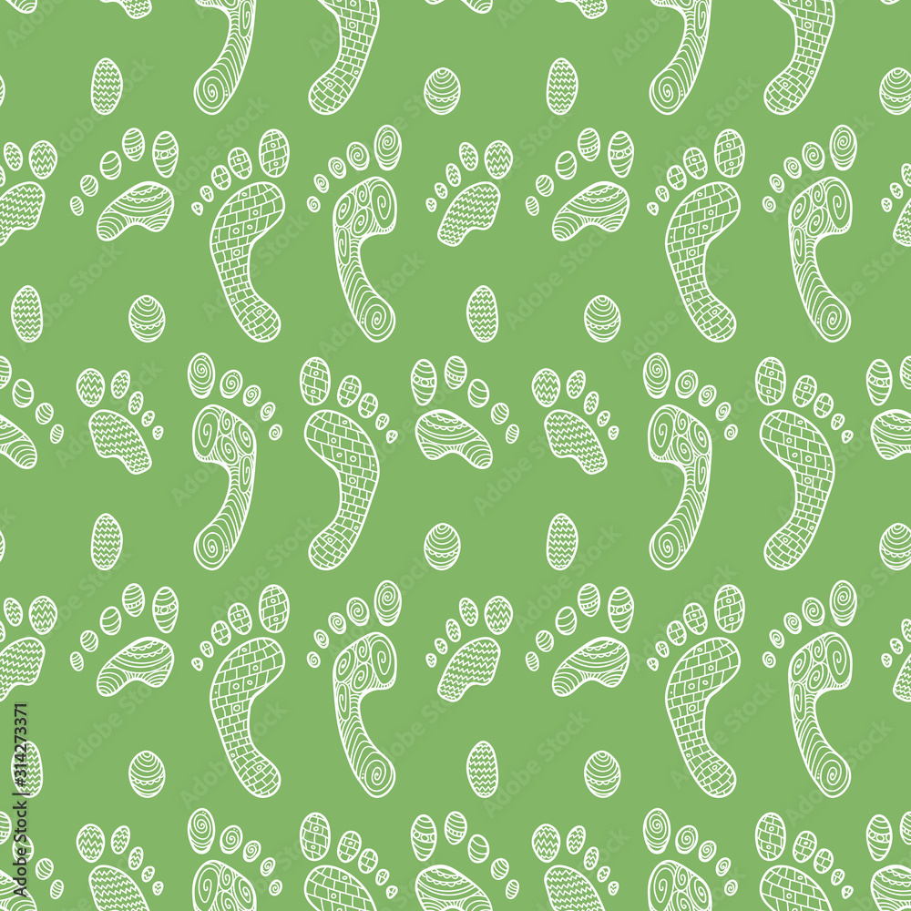 Seamless texture with Footprint. Foot background. Feet repeated pattern ...