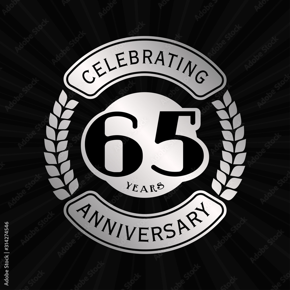 65 years design template. 65th vector and illustration Stock Vector ...