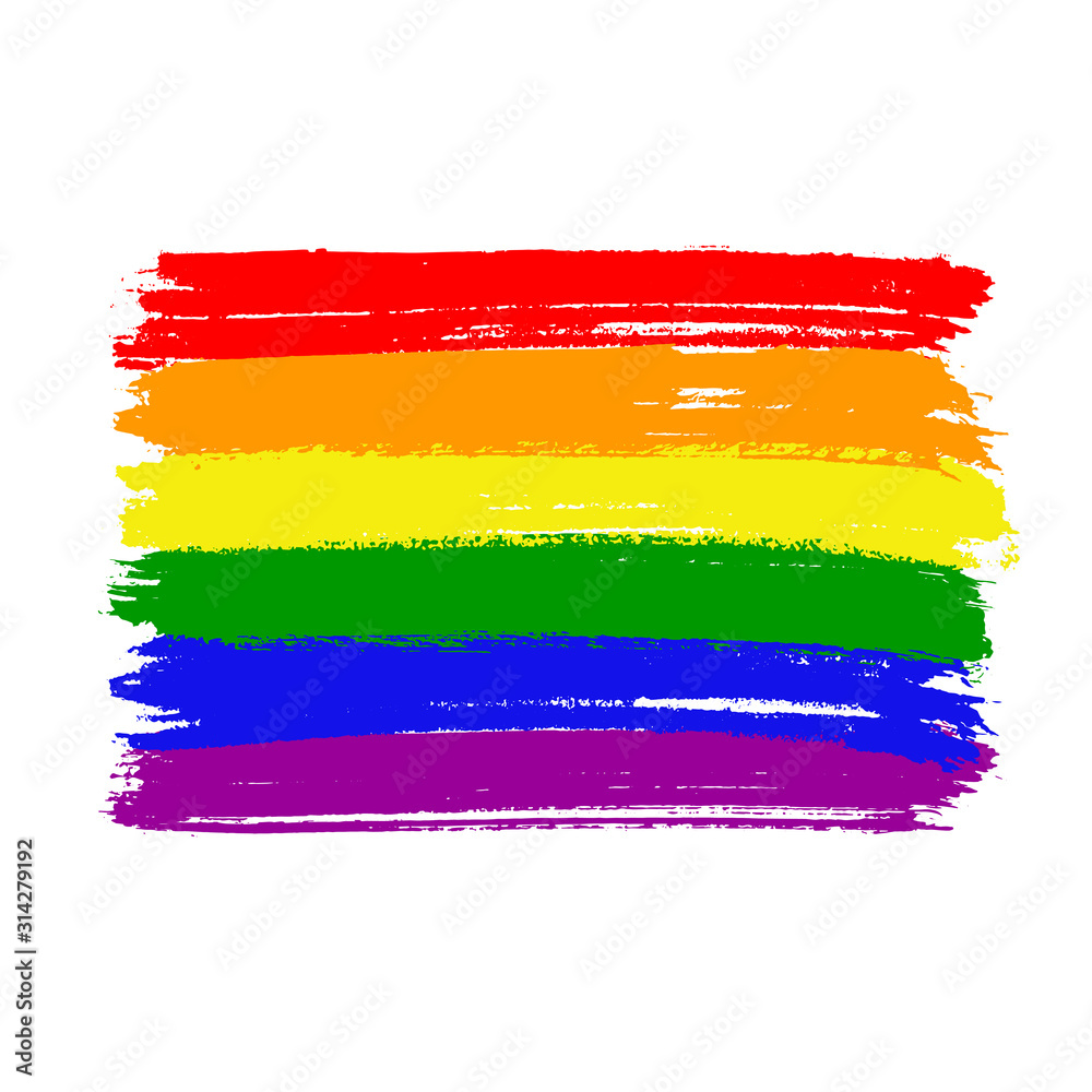 Vector lgbt flag paint strokes. Paint strokes in rainbow colors. Stock ...
