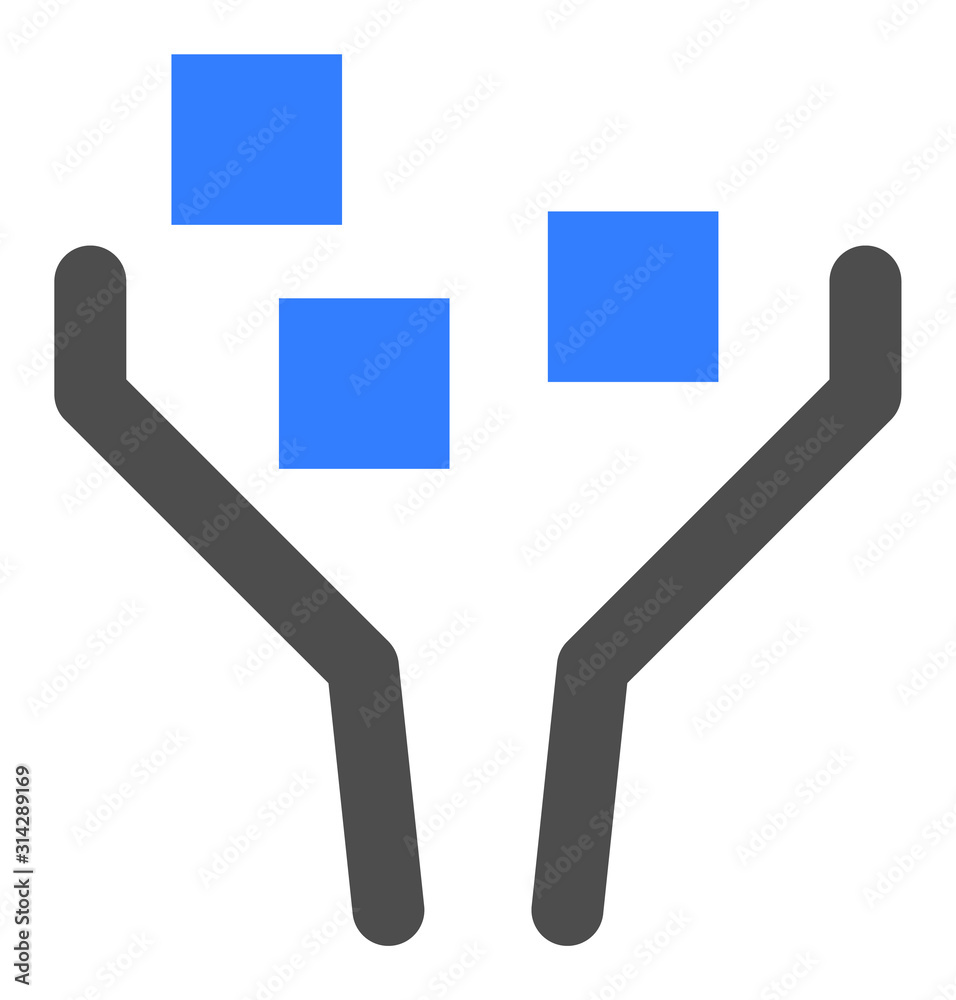 Data filtering vector icon. Flat Data filtering symbol is isolated on a ...
