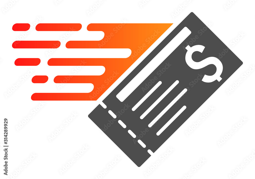 Express cheque vector icon. Flat Express cheque pictogram is isolated ...