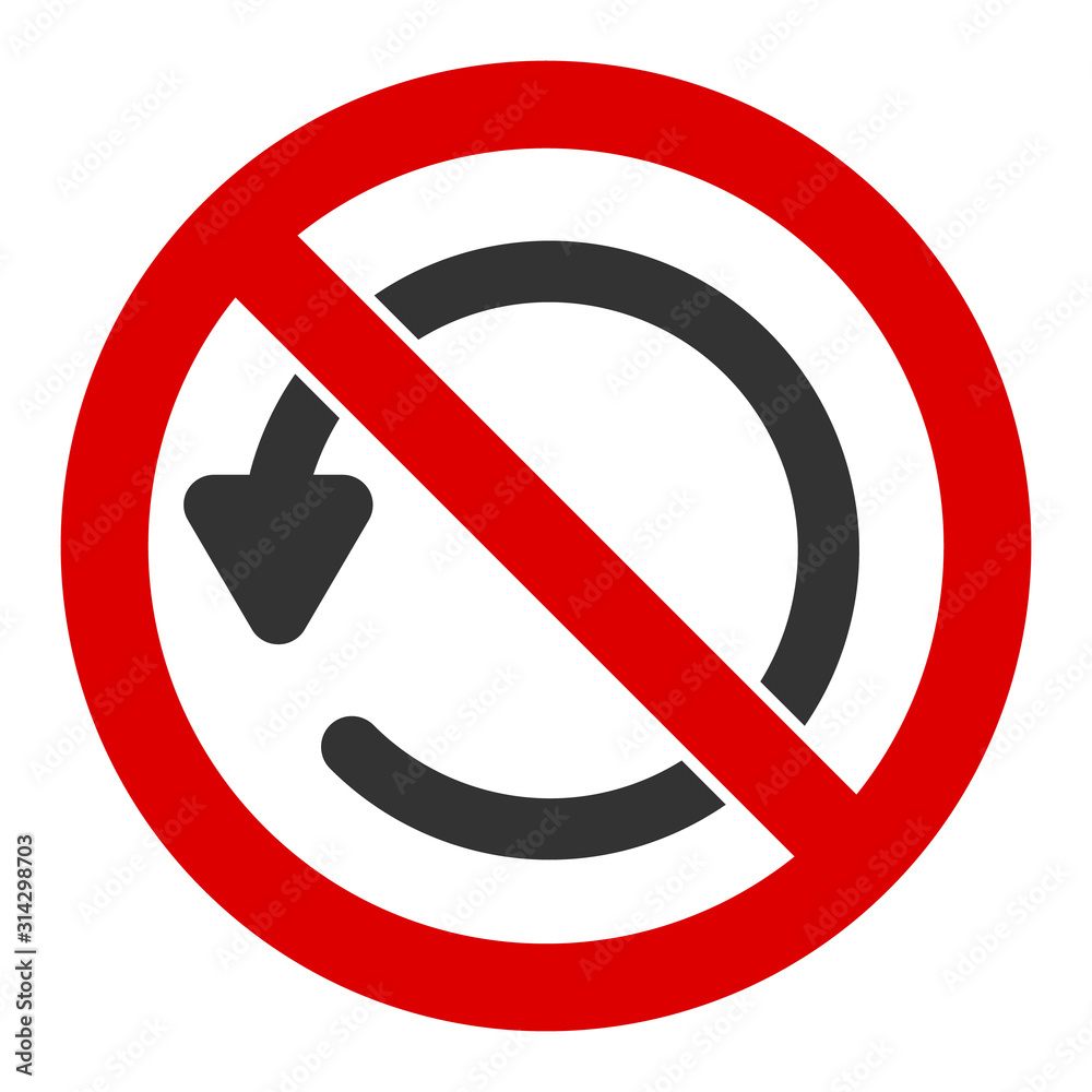 Not rotate vector icon. Flat Not rotate pictogram is isolated on a ...