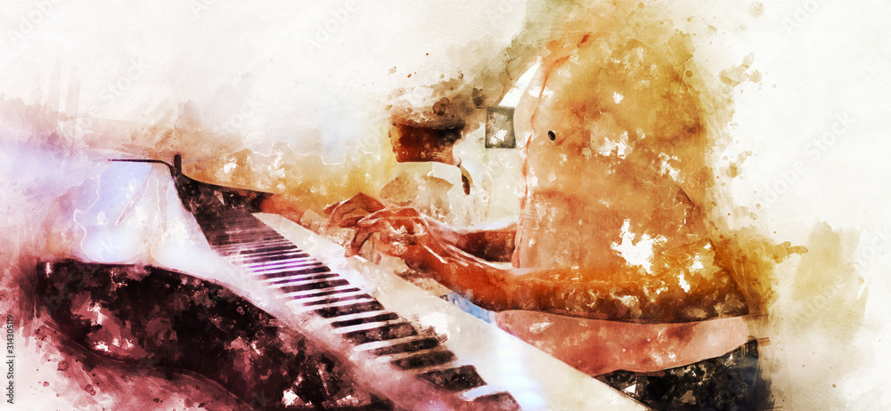 Hands Playing Piano Art