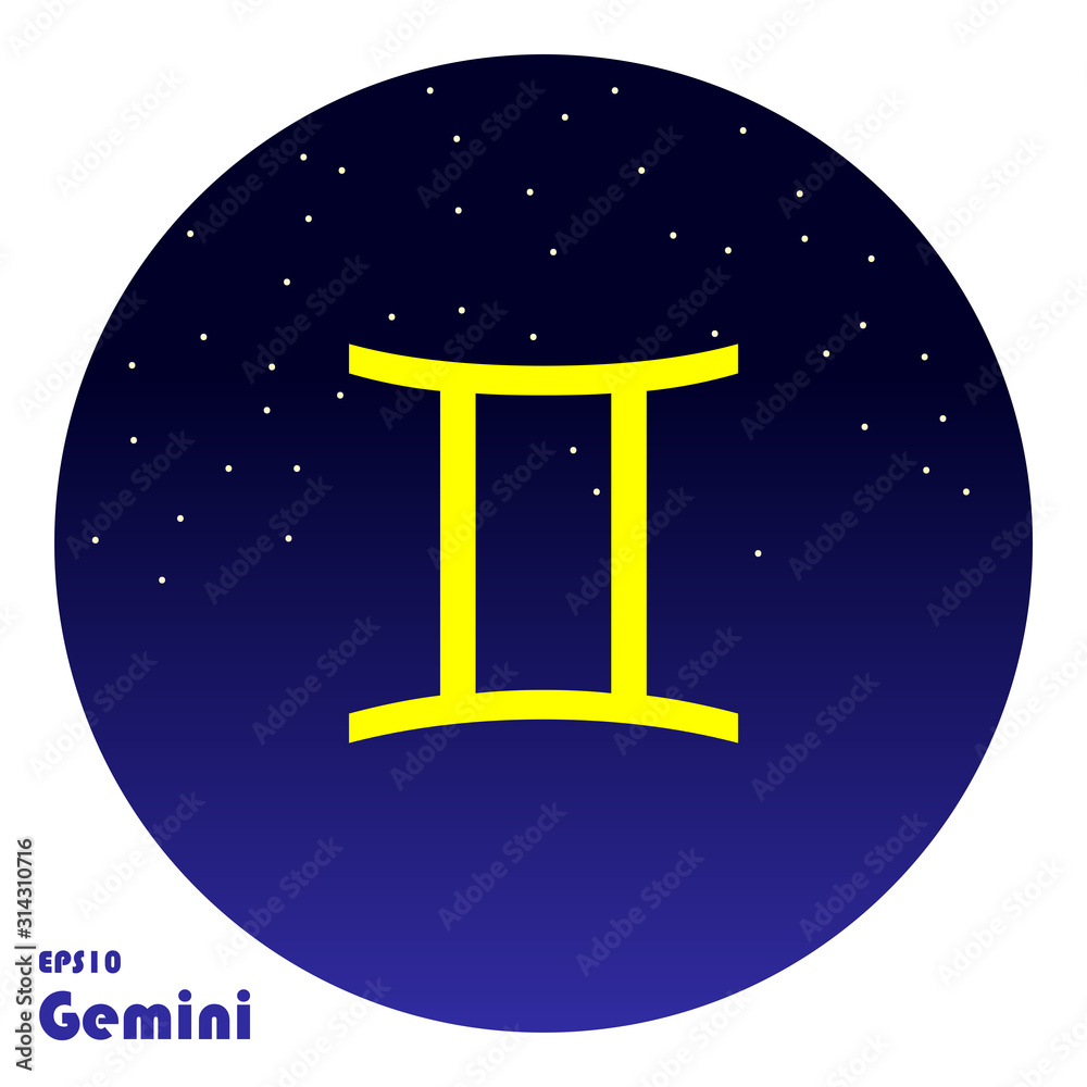 vector illustration of gemini zodiac symbol Stock Vector | Adobe Stock