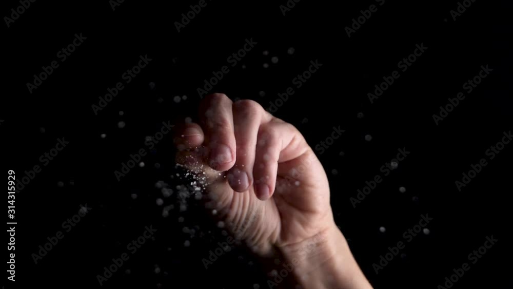 Salt Being Dropped onto a Glass Surface, Underneath Angle Slow Motion ...
