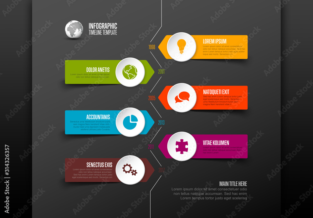 Simple Timeline Layout with Icons Stock Template | Adobe Stock