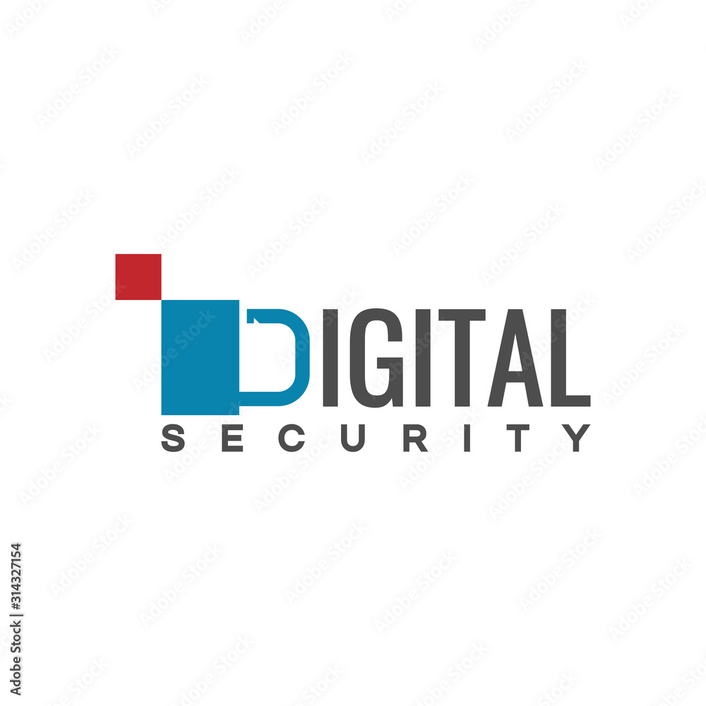 digital security logo. cyber security company identity Stock Vector ...