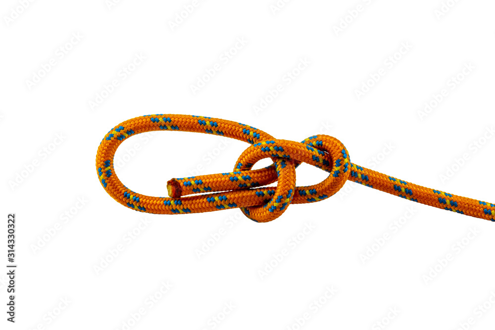 bowline knot orange rope example of with transparent background Stock ...