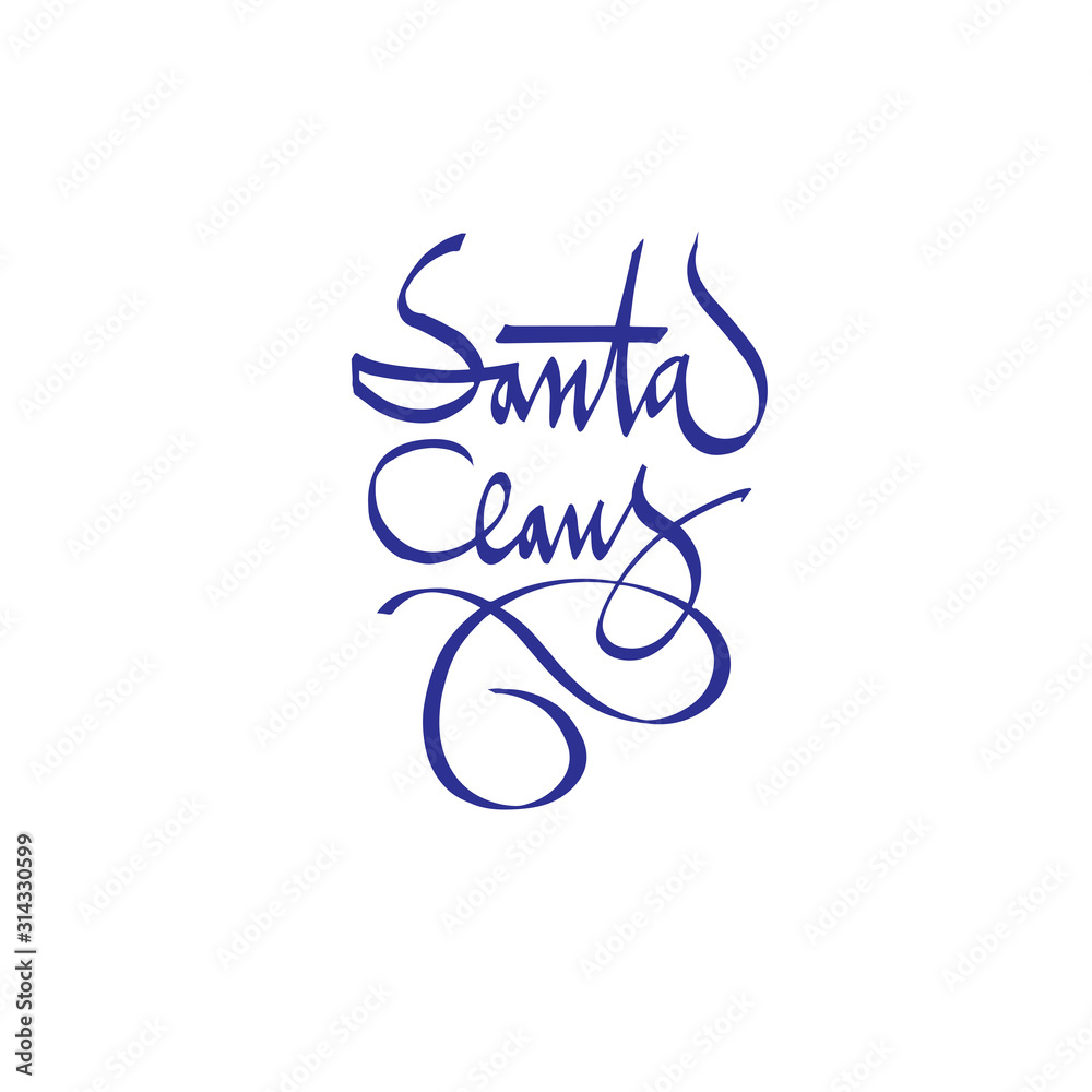 Santa Claus signature, autograph, calligraphy, lettering. the signature ...
