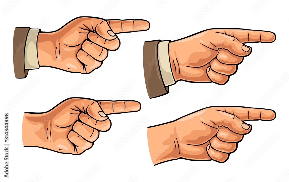 Pointing finger. Hand sign for web, poster, info graphic Stock Vector ...