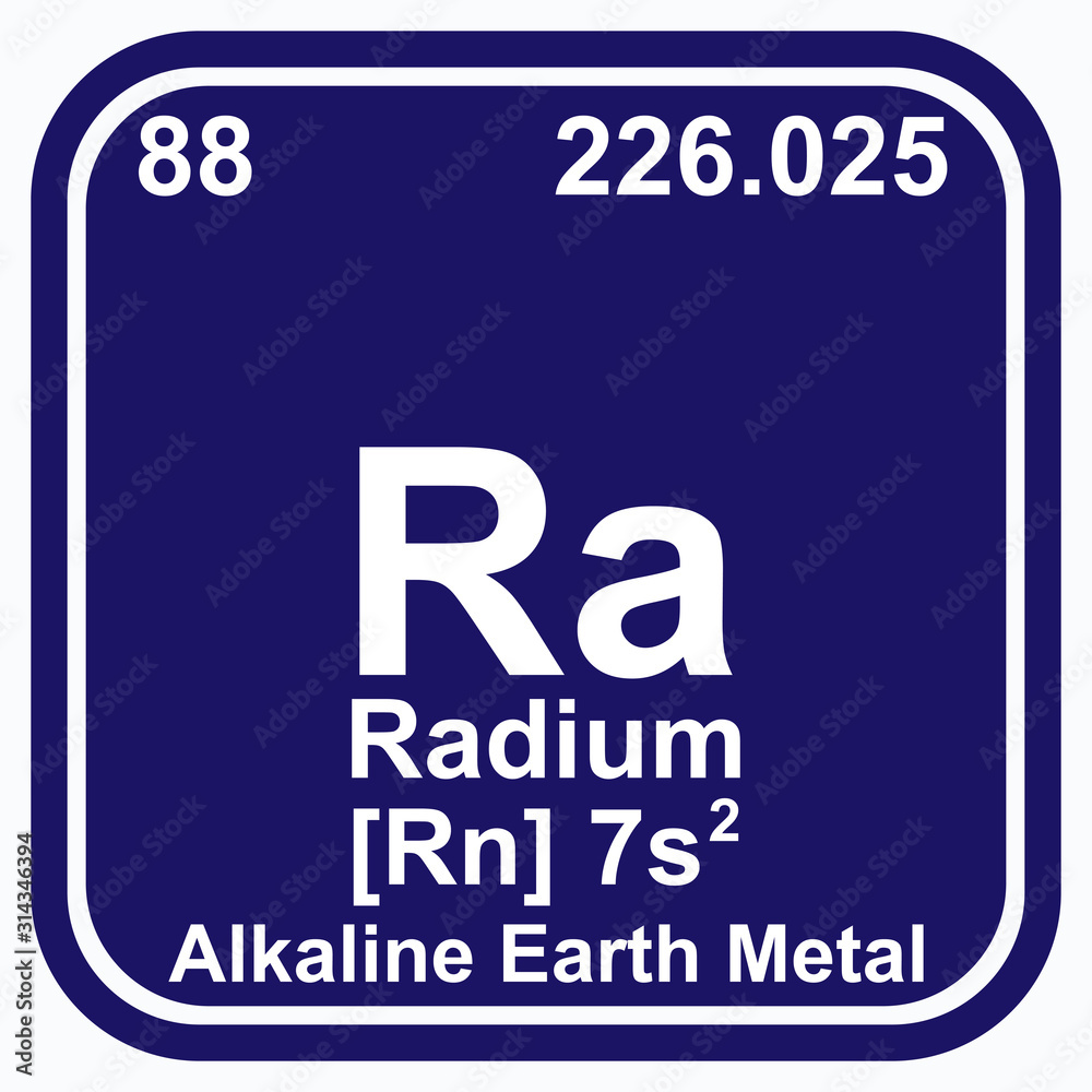 Radium Periodic Table of the Elements Vector illustration eps 10 Stock ...