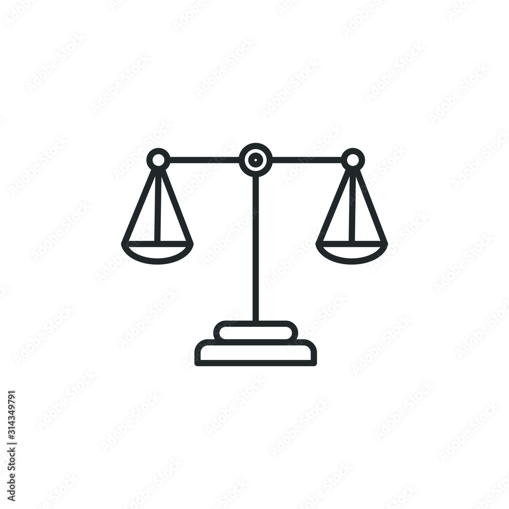 Law scale icon template color editable. Law scale symbol vector sign ...