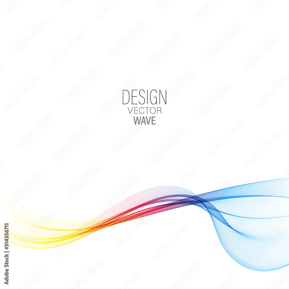 Abstract wave vector background, rainbow waved lines for brochure ...