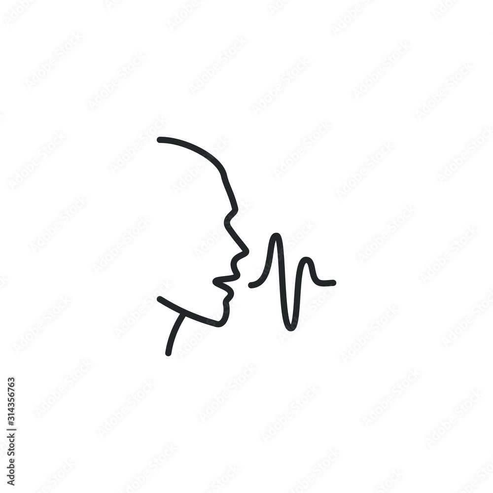 Voice recognition concept. Voice control icon template color editable ...