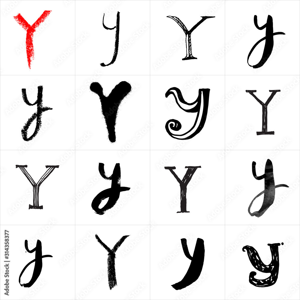Vector letters. Hand drawn letters. Letters drawn using spray can ...