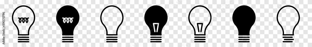 Bulb Icon Black | Lightbulb | Light Bulb Symbol | Idea Sign | Logo ...
