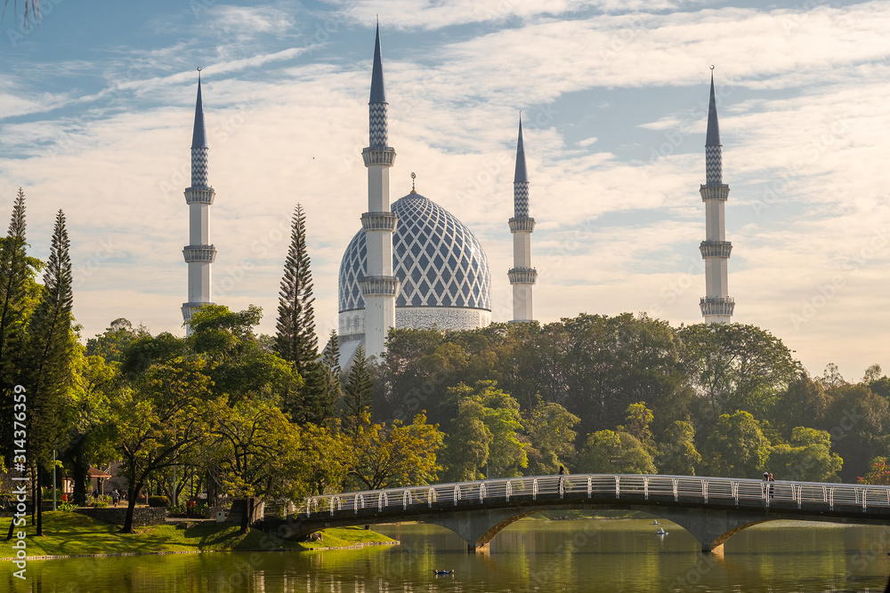 Morning view of Masjid Sultan Salahuddin Abdul Aziz Shah located in ...