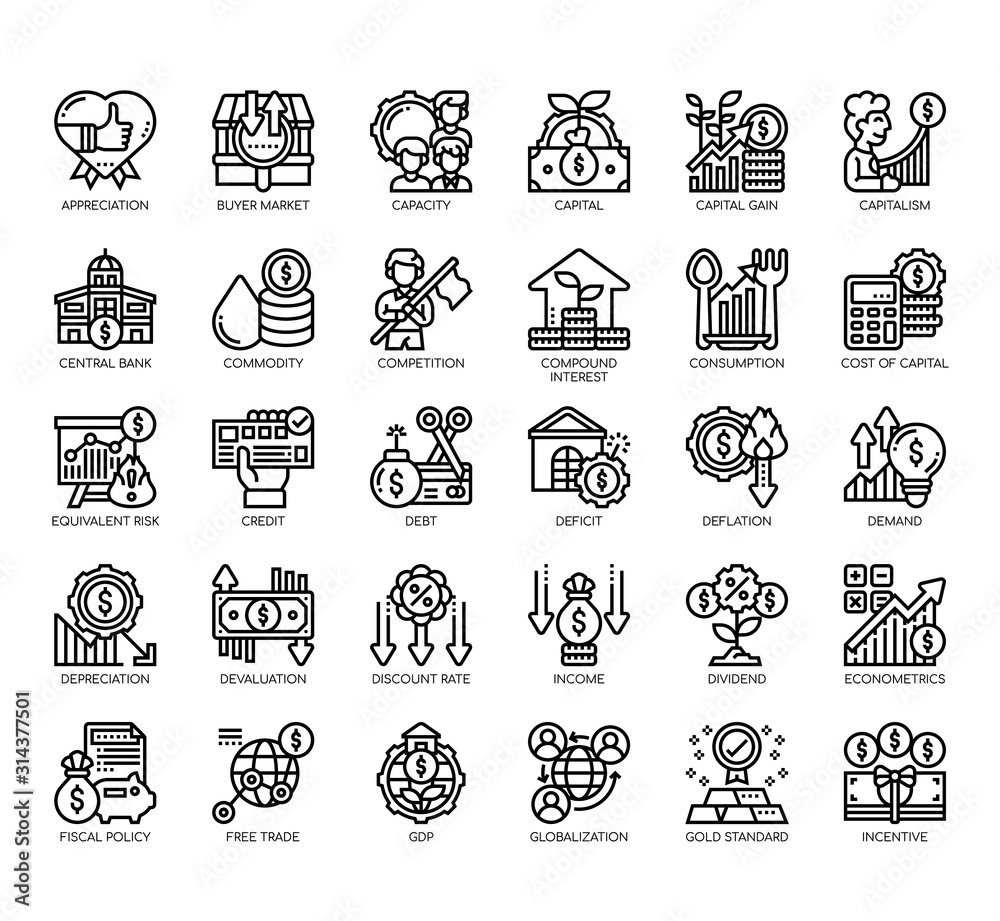 Set of economy thin line and pixel perfect icons for any web and app ...