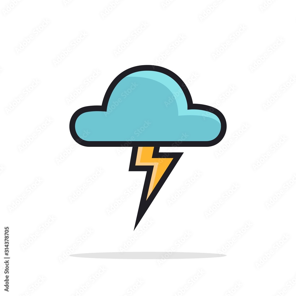 simple thunder cloud design icons for your web site design, logo, app ...