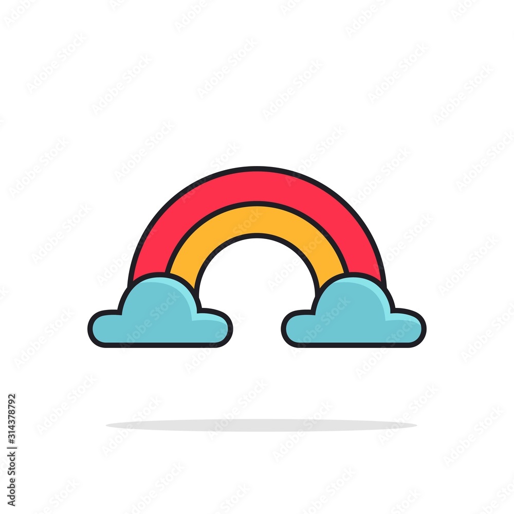 simple clouds and rainbow design icons for your web site design, logo ...