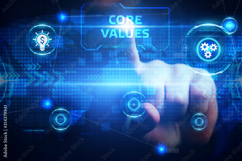 Business, Technology, Internet and network concept. Core values ...