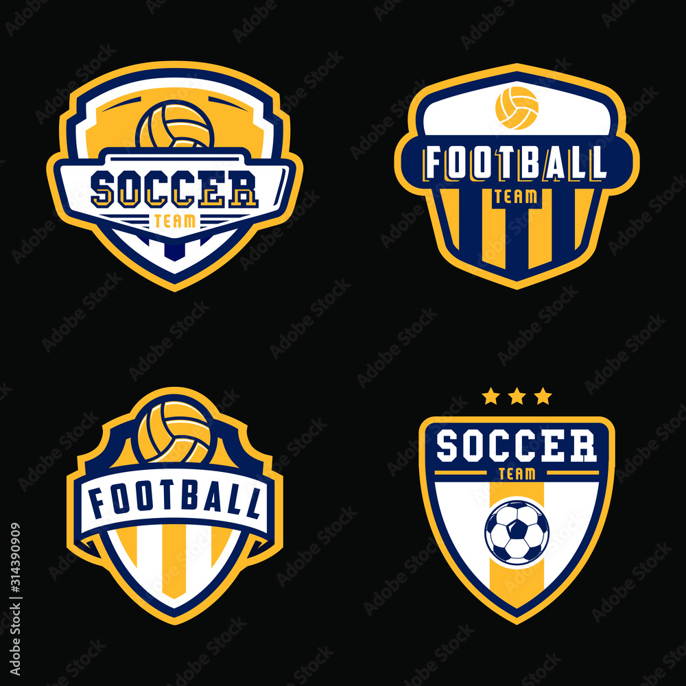 Set of soccer Logo or football club sign Badge. Football logo with ...