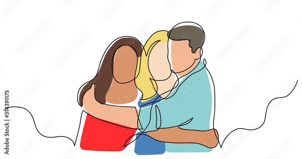 How To Draw Friends Hugging