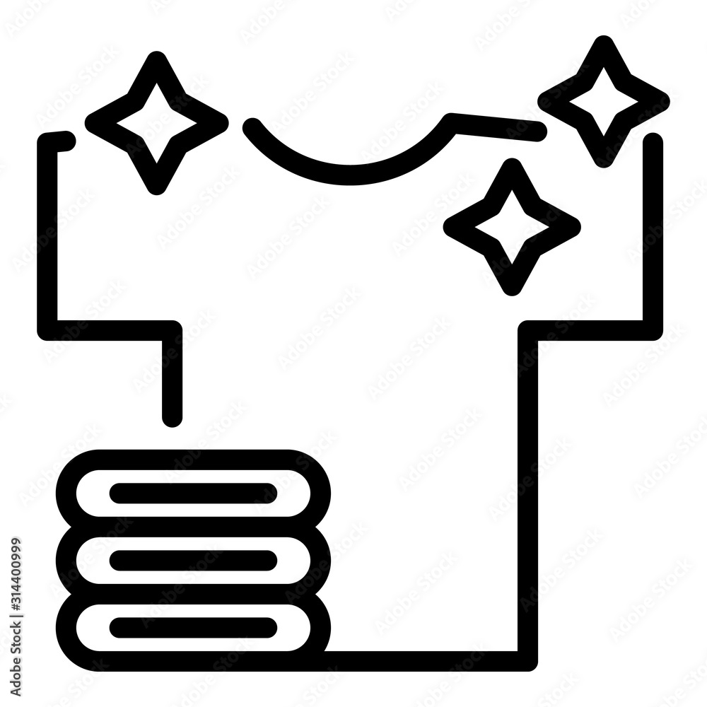 Clean clothes stack icon. Outline clean clothes stack vector icon for ...