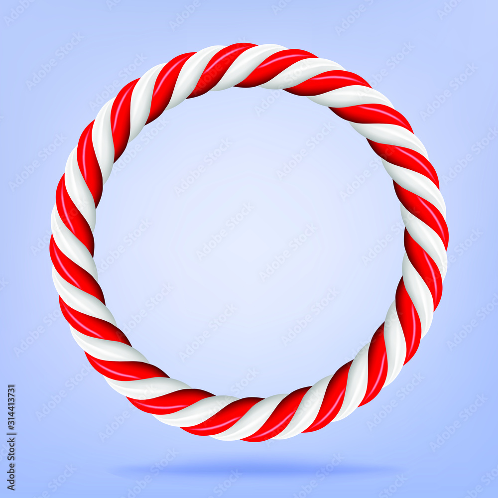 Vector 3d design rendering of circular candy circle cane frame Stock ...