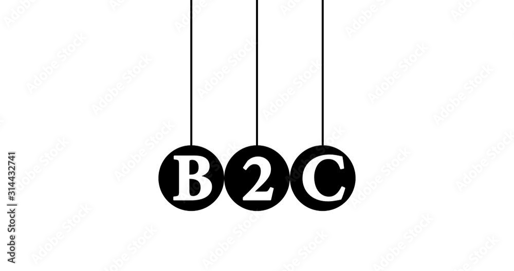 b2c, b2c the newton cradle pendulum balls swinging. 2d, animation ...