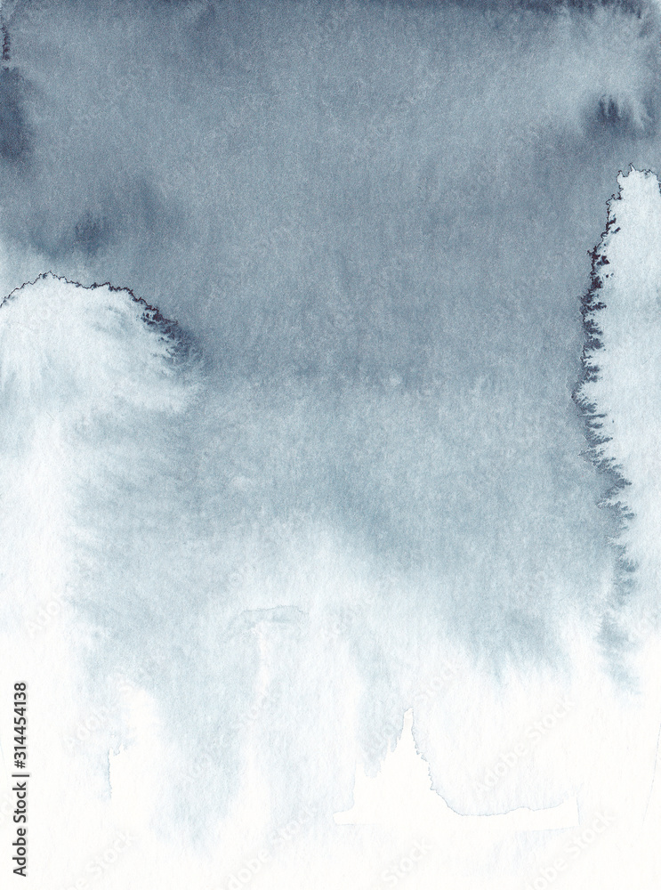 Grey blue watercolor background Invitation card design template ...