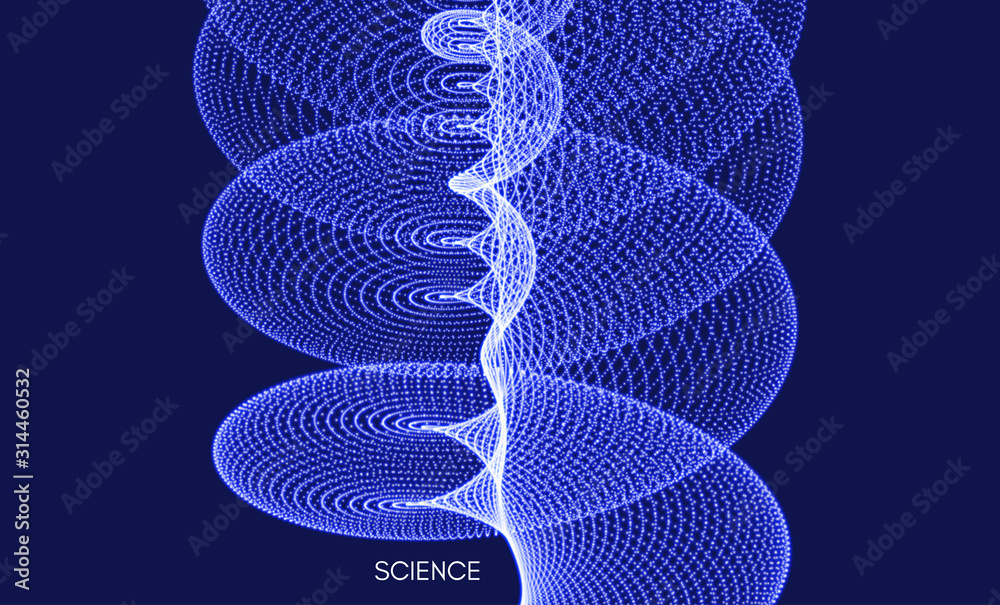 Sound Waves Big Data Visualization Array With Dynamic Particles