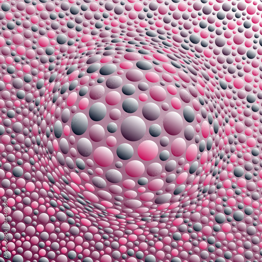 Background with convex hemisphere. Volumetric composition with optical ...