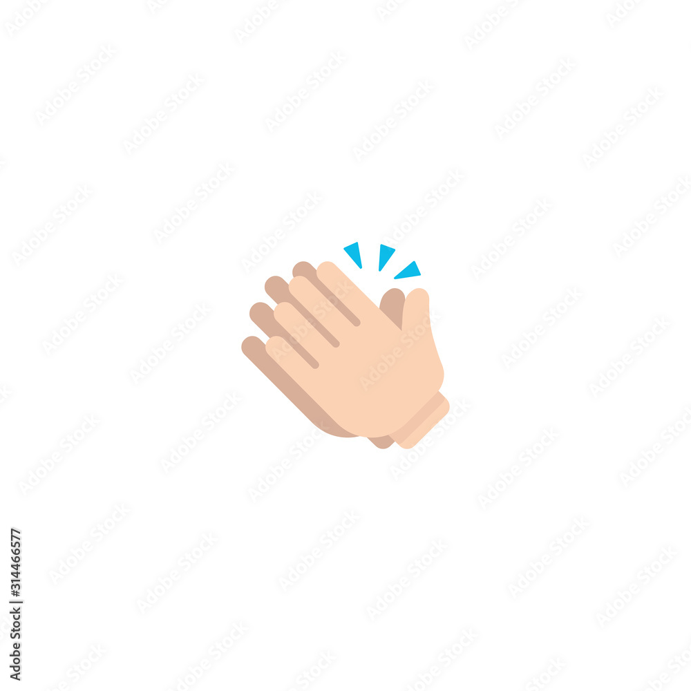 Clapping Hands vector flat Icon. Clapping hands hand emoji ...