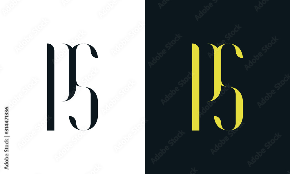 Abstract line art letter PS logo. This logo icon incorporate with two ...