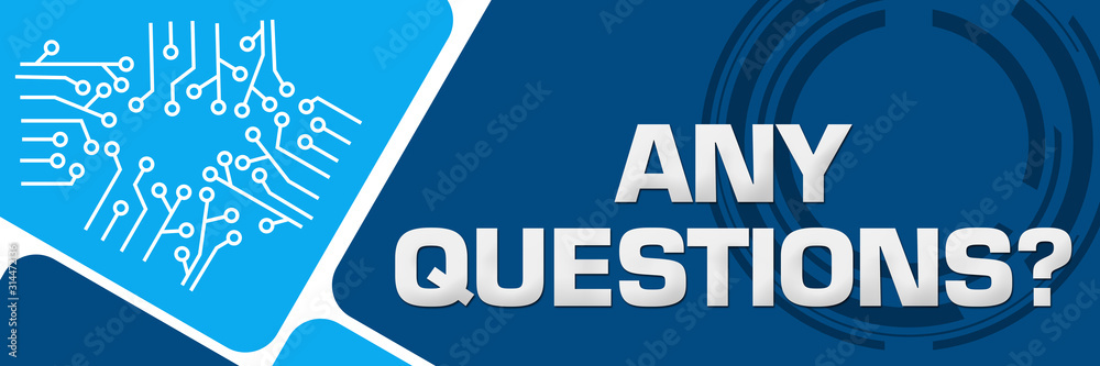 Any Questions Circuit Blue Rounded Corners Horizontal Stock ...