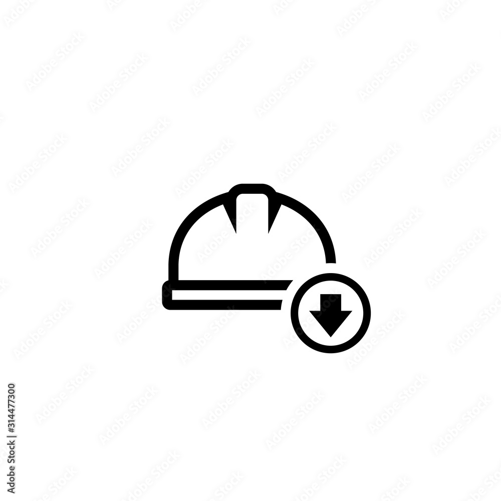 Job reduction outline icon. Clipart image isolated on white background ...