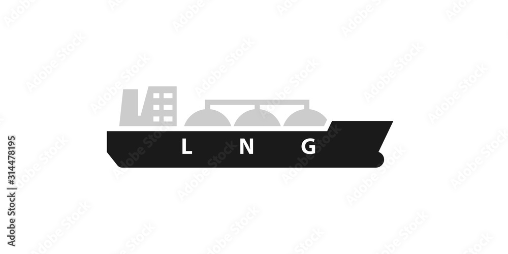 lng tanker glyph icon. Clipart image isolated on white background Stock ...
