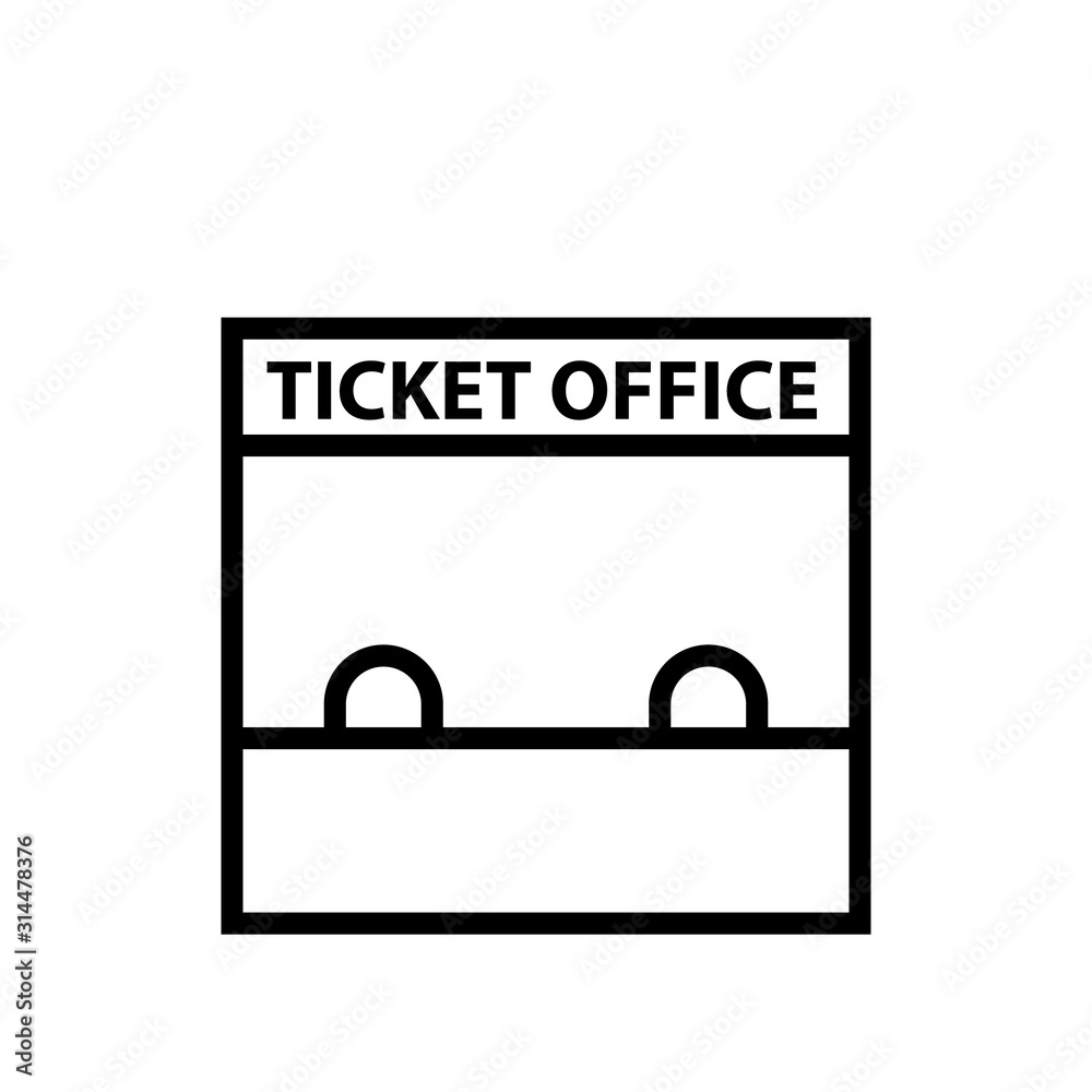 Ticket booth icon. Clipart image isolated on white background Stock ...