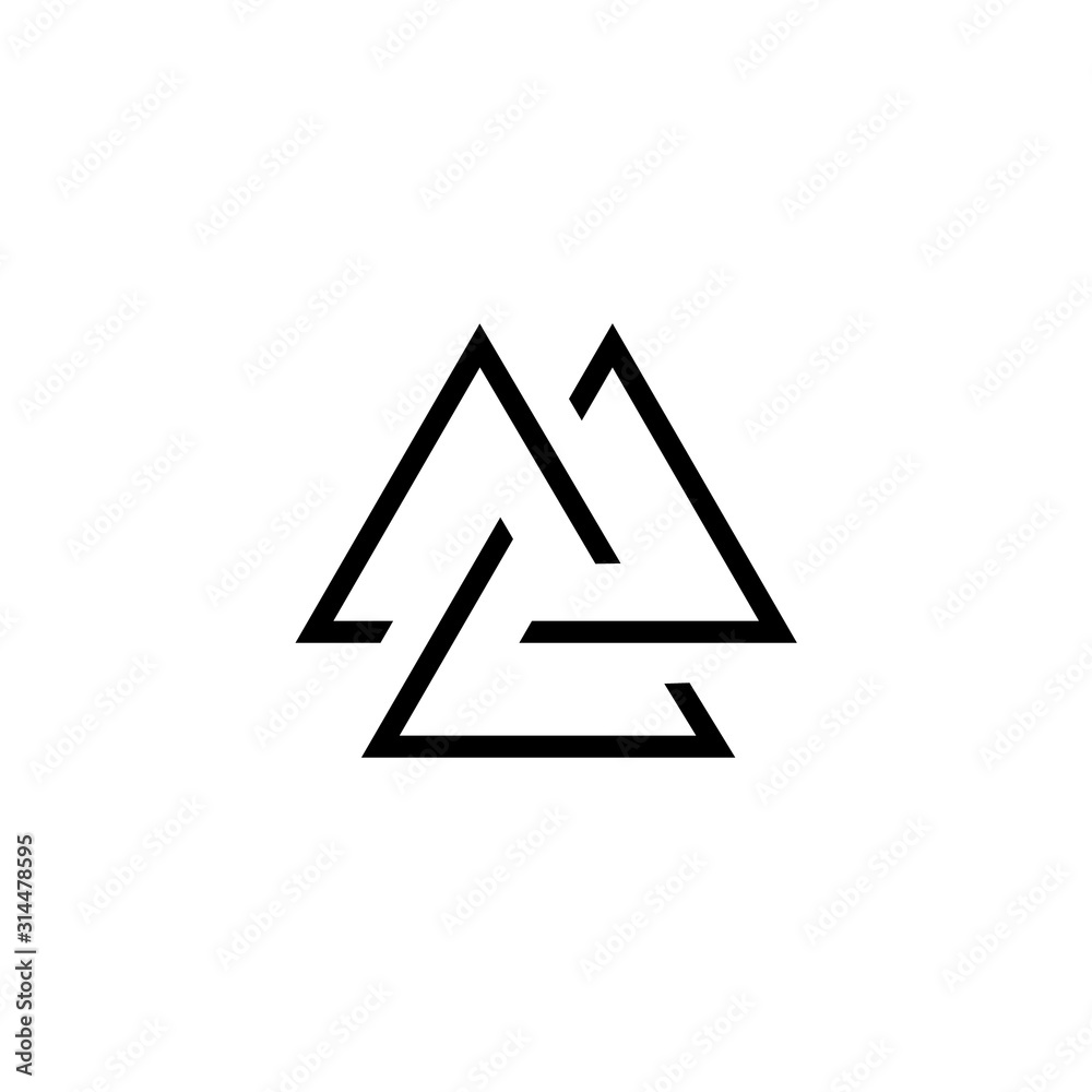 Viking Valknut simple icon. Clipart image isolated on white background ...